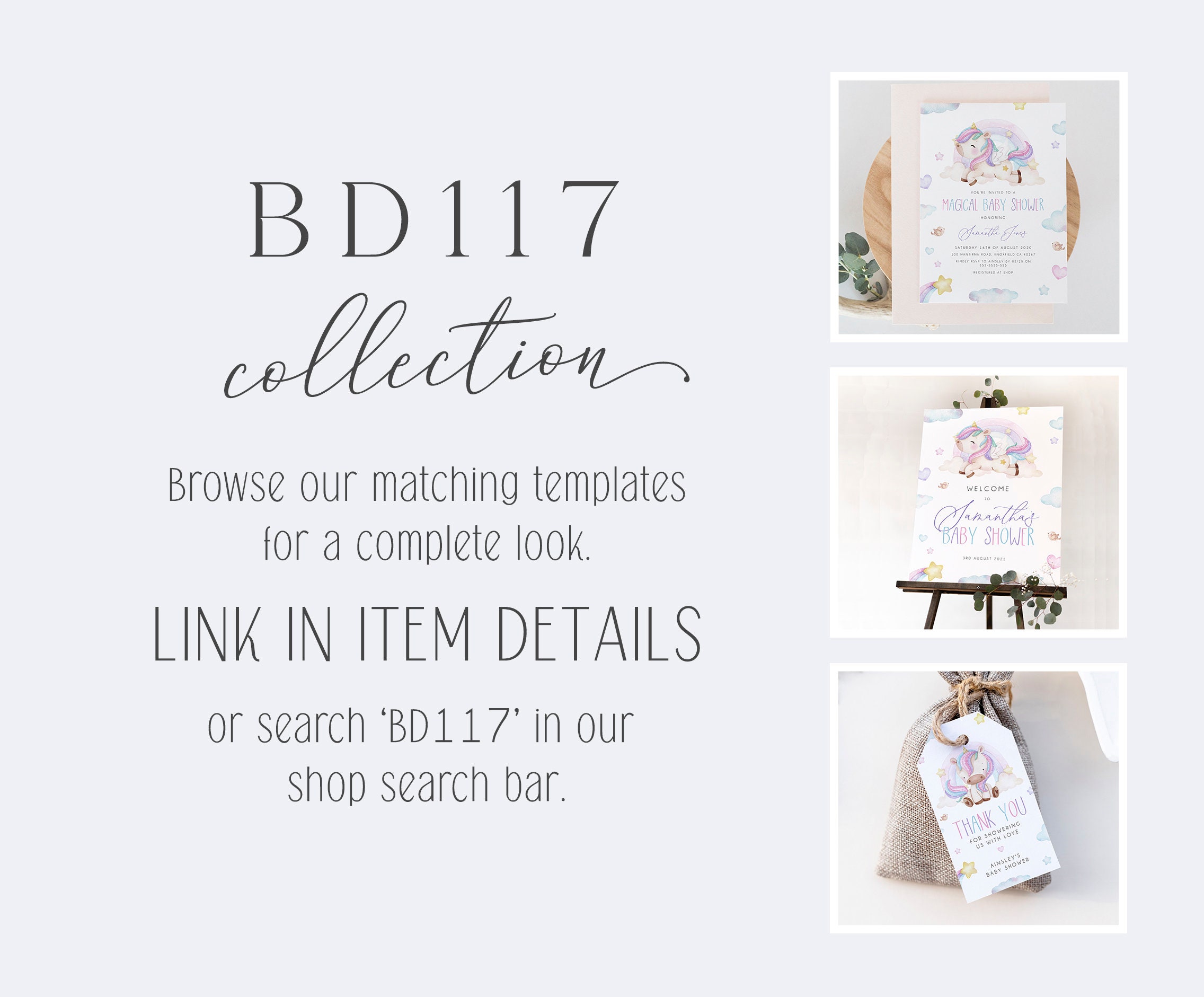 Unicorn Custom Sign Template Rainbow Unicorn Baby Shower - Etsy