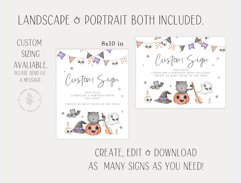 Halloween Custom Sign Baby Shower Editable Sign Fall Baby - Etsy