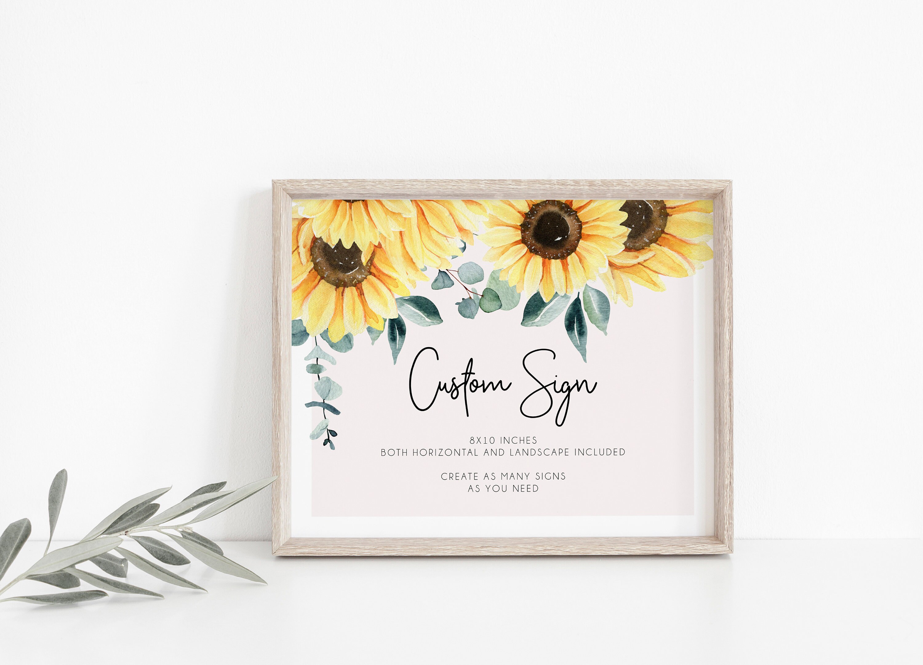Sunflower Custom Sign Editable Template Sunflower Bridal | Etsy