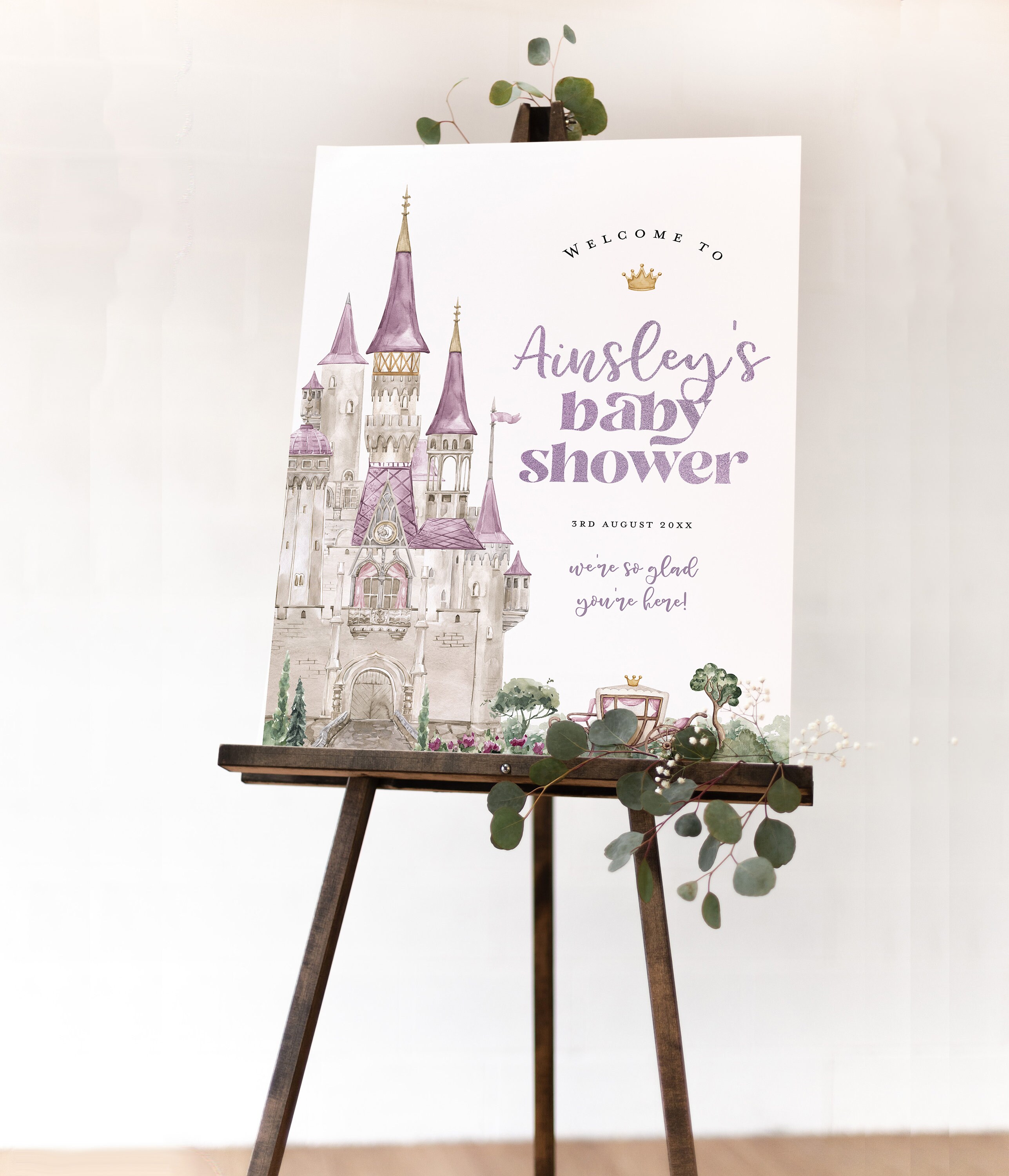 Princess Welcome Sign Editable Template Little Princess Large - Etsy