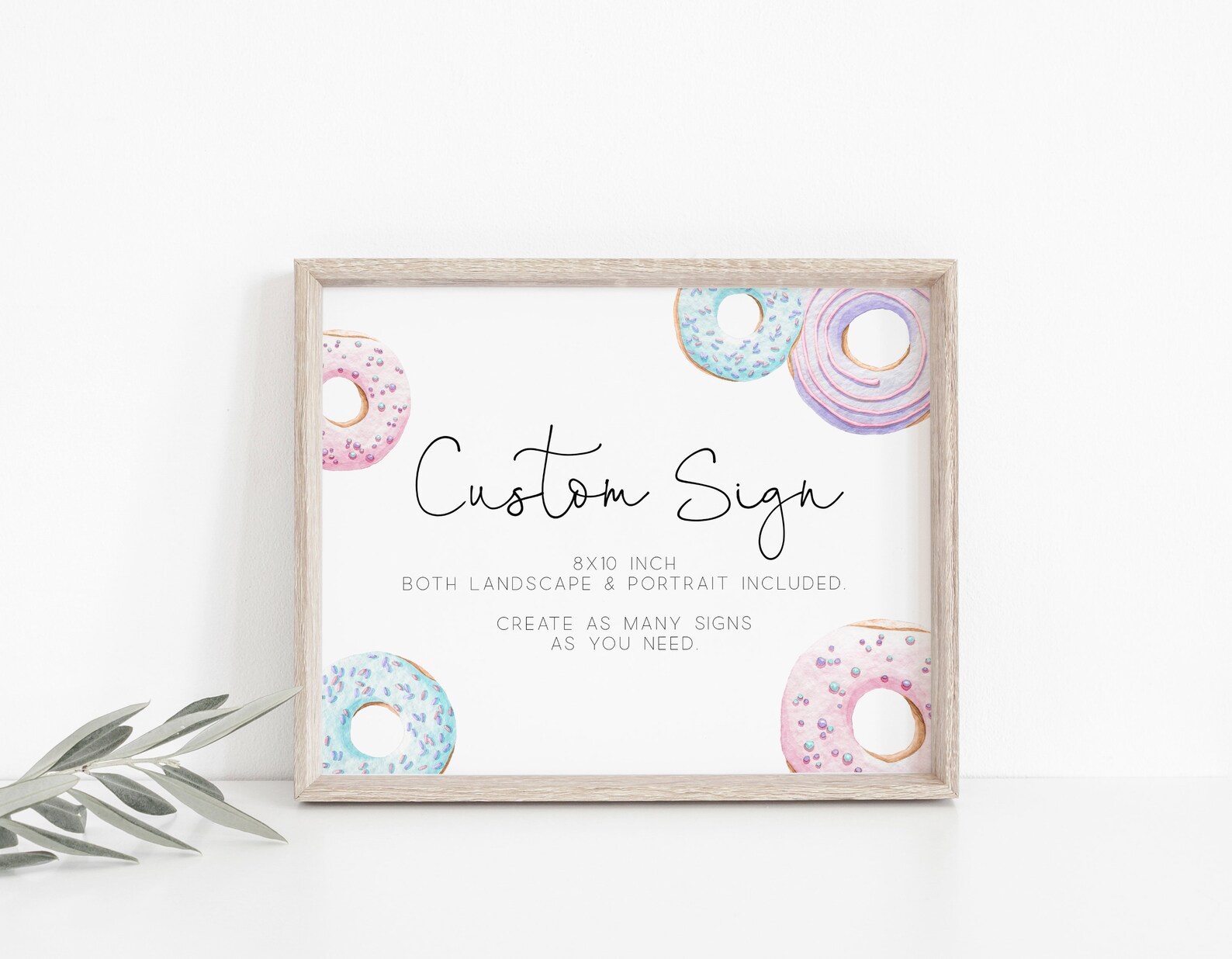 Donut Custom Sign Editable Sign Template Donut Baby Shower - Etsy