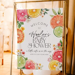 Citrus Welcome Baby Shower Sign, Citrus Baby Shower Editable Welcome ...