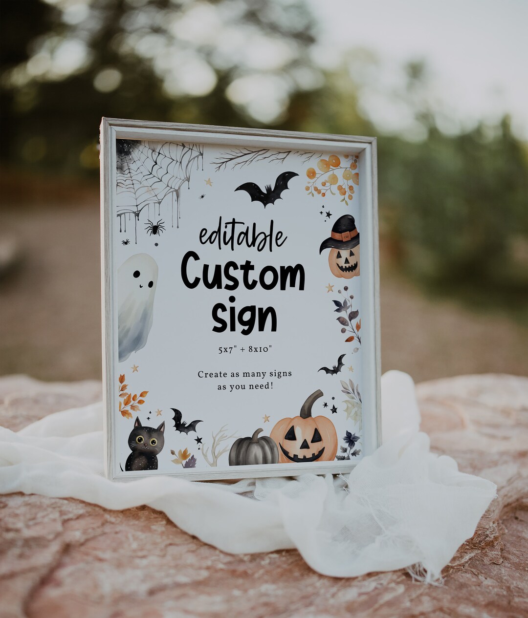 Halloween Editable Custom Sign Template, Halloween Baby Shower Sign ...