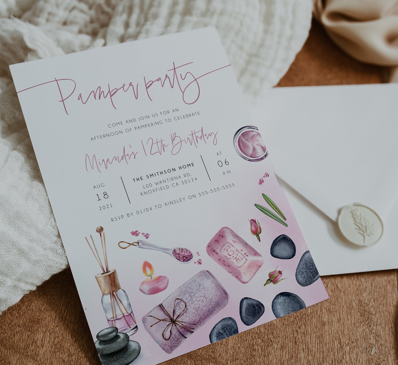 Girls Pamper Party Invitation Template Spa Party Birthday - Etsy