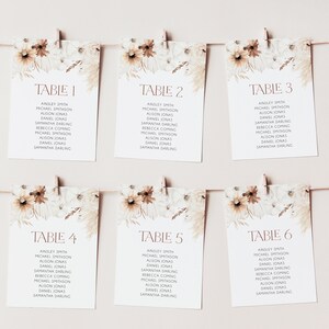 Boho Floral Wedding Seating Chart Template, Bohemian Wedding Seating Plan Editable Template ...