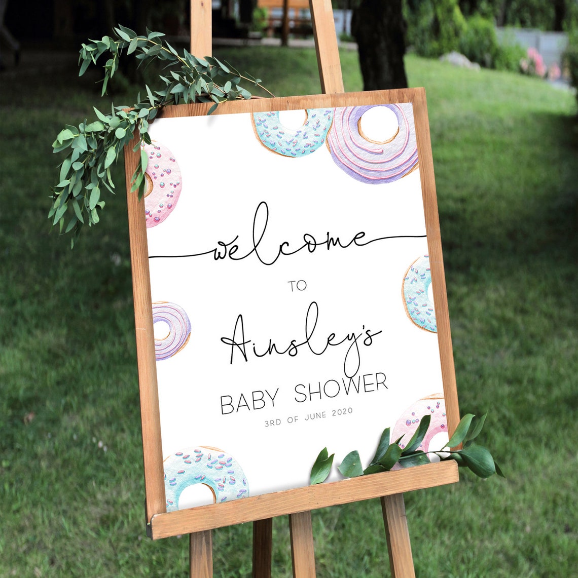 Donut Editable Welcome Sign Template Donut Baby Shower Sign - Etsy