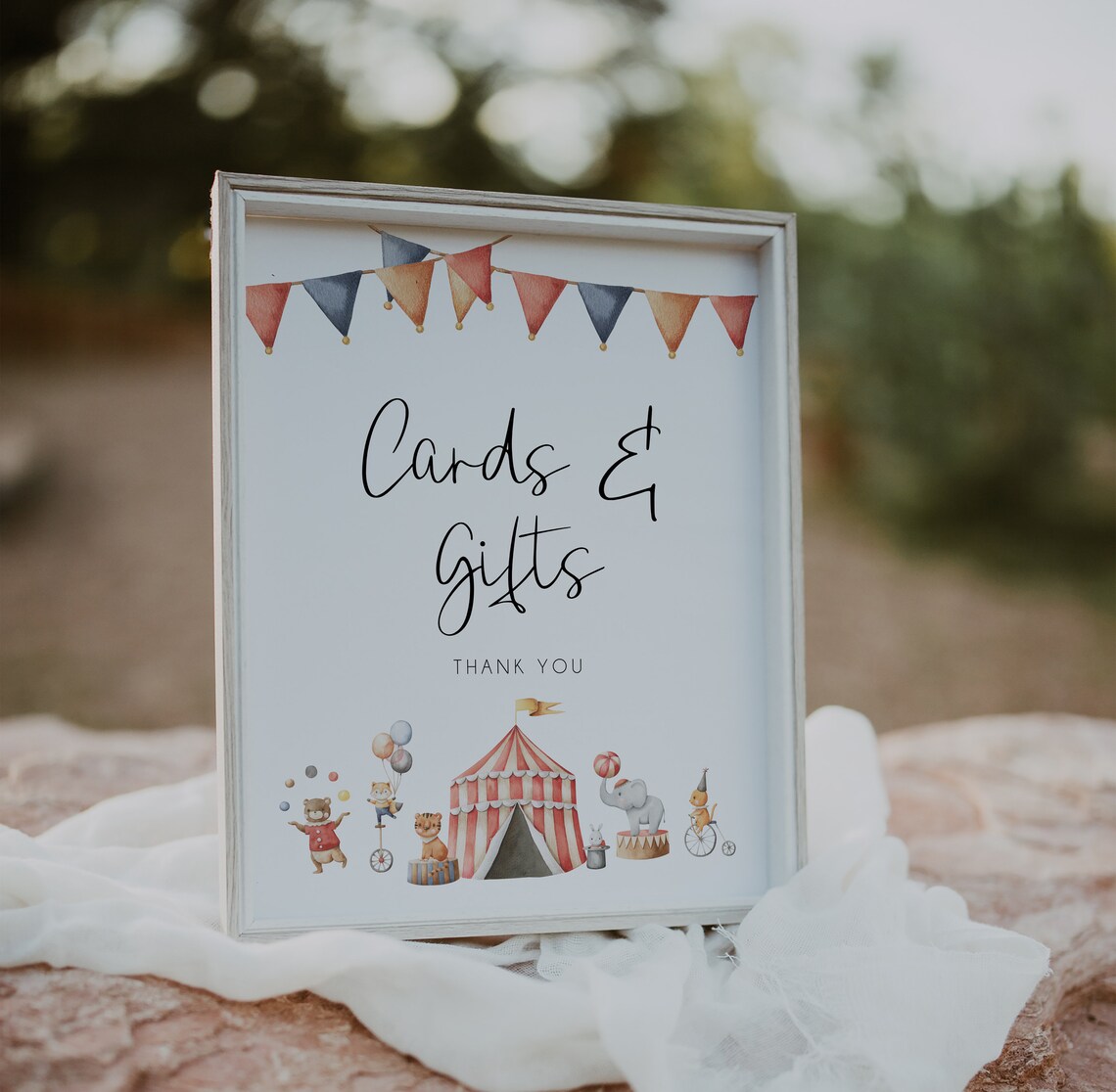 Circus Cards & Gifts Sign Template Circus Themed Birthday - Etsy