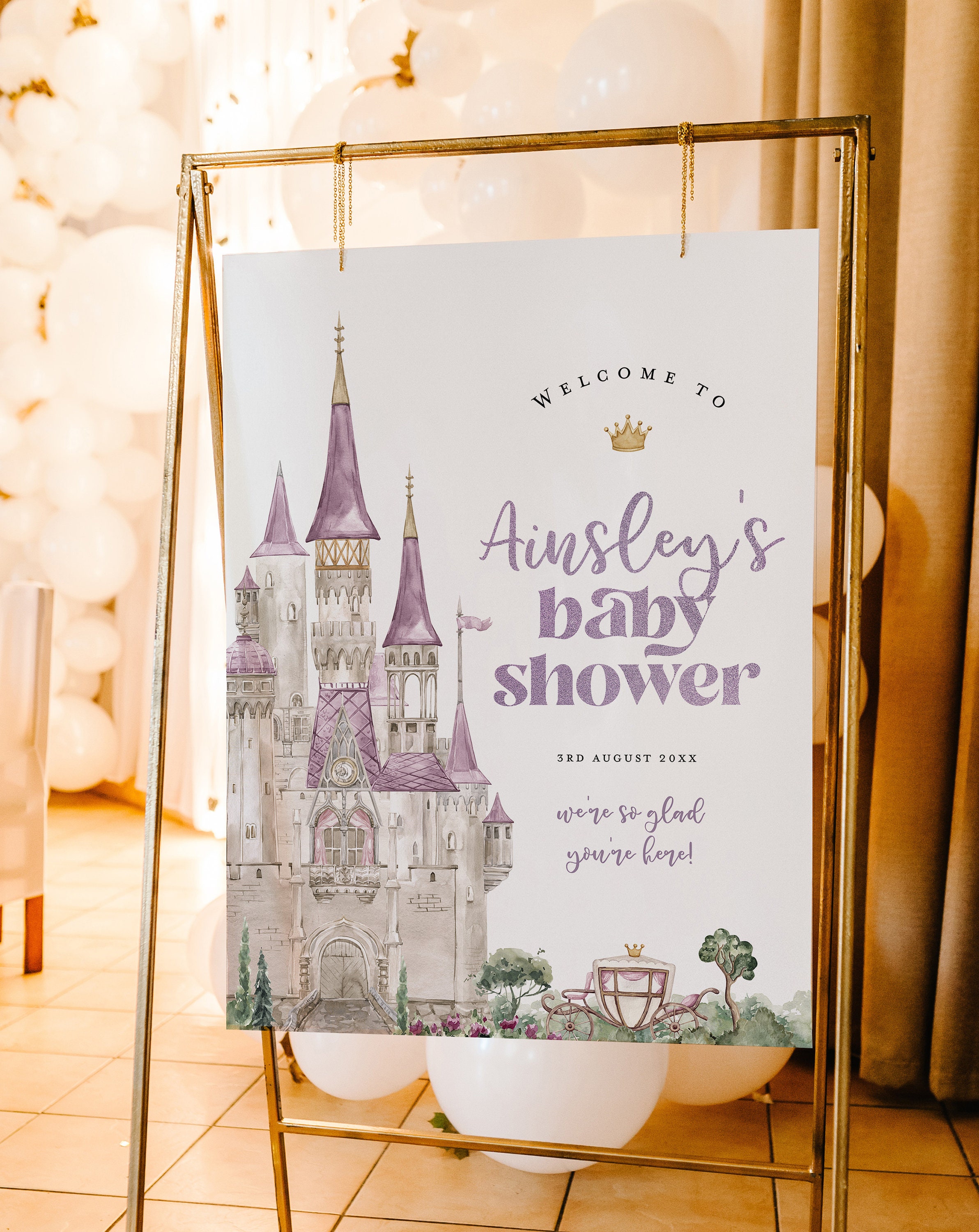 Princess Welcome Sign Editable Template Little Princess Large - Etsy