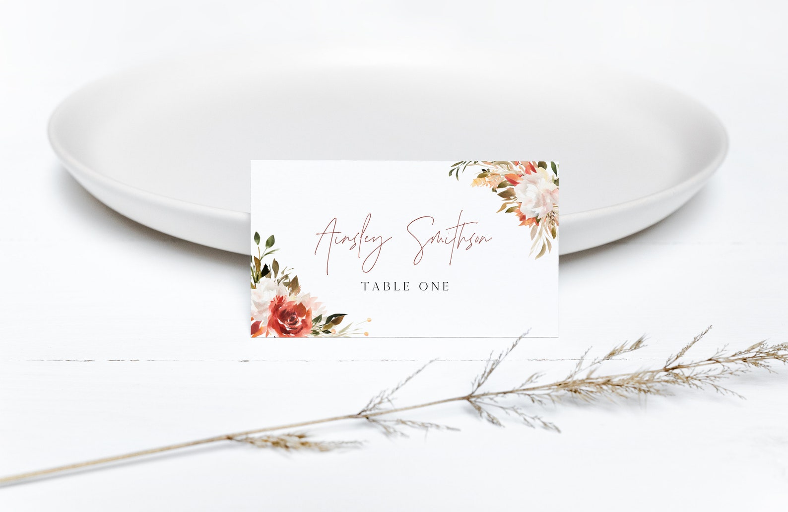Editable Fall Wedding Place Cards Template Rustic Autumn | Etsy