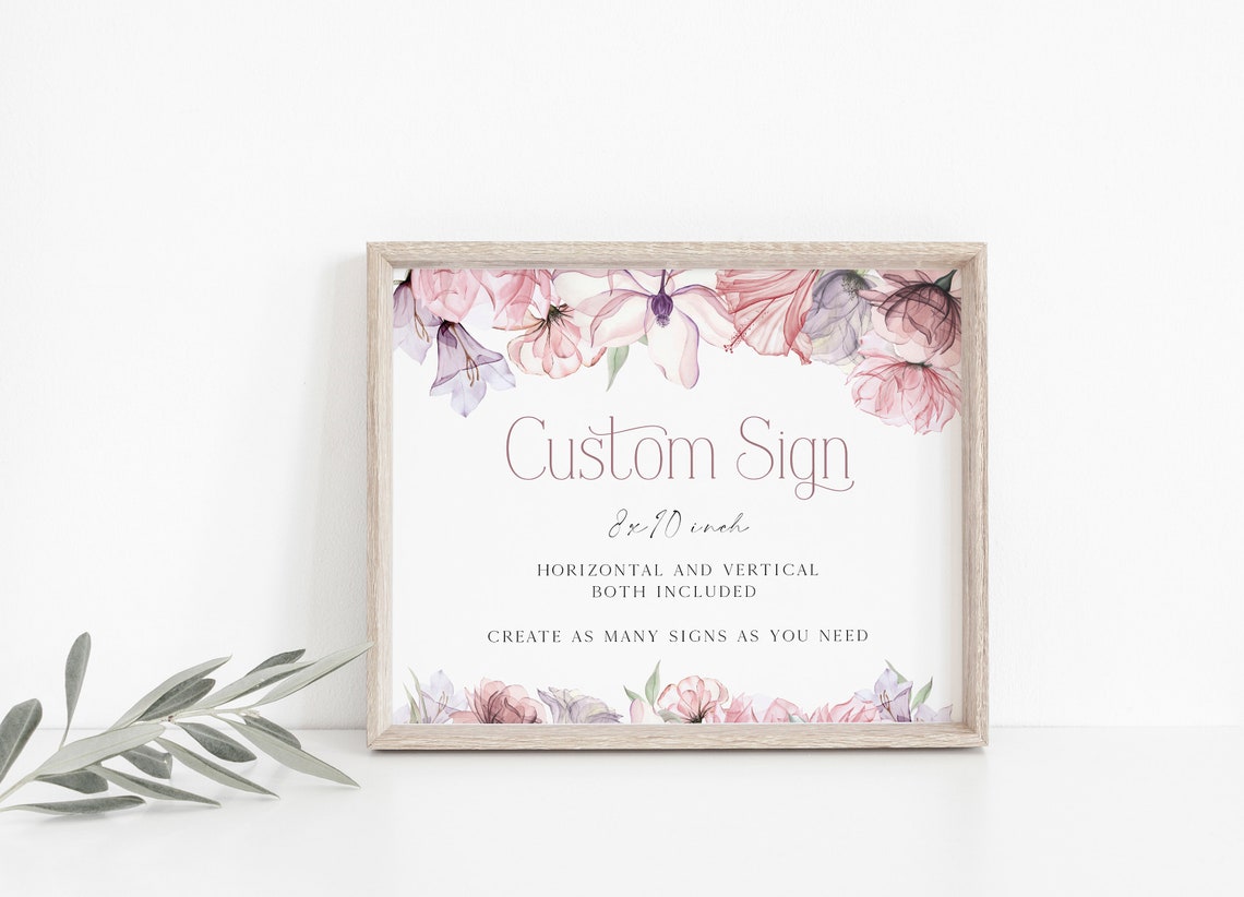 Dusty Pink Custom Sign Template Bohemian Custom Wedding Sign - Etsy