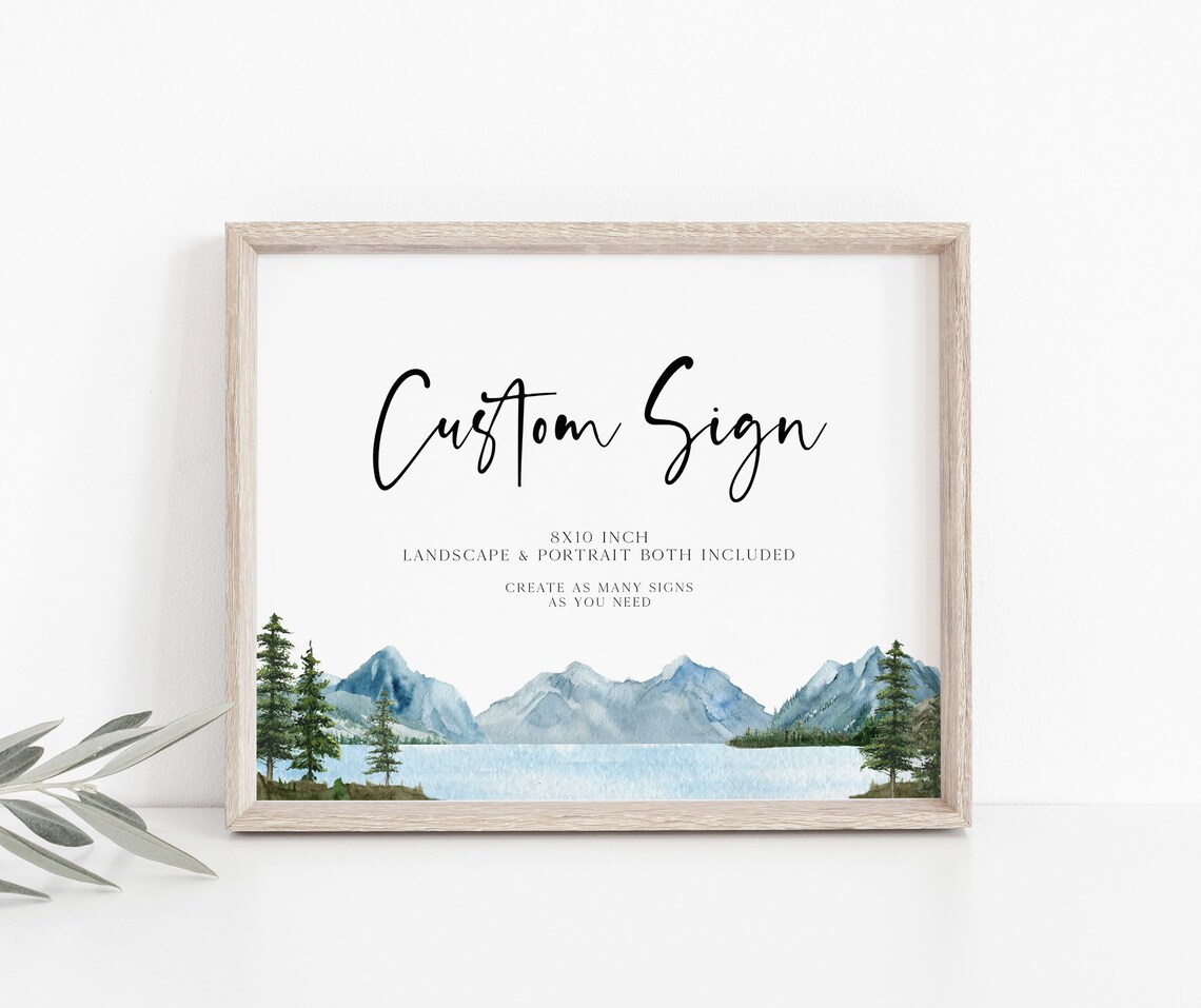 Mountain Custom Sign Sign Editable Template Personalised - Etsy