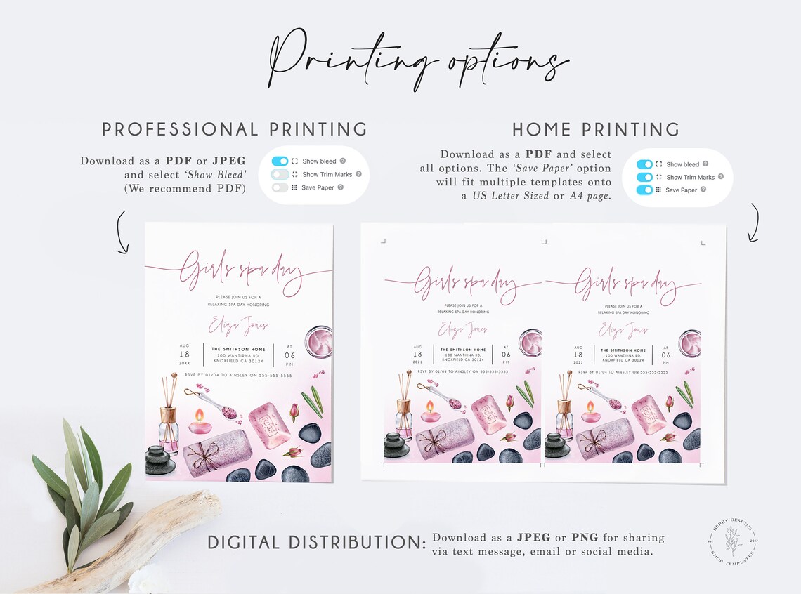 Girls Spa Night Invitation Template Girls Pamper Party - Etsy