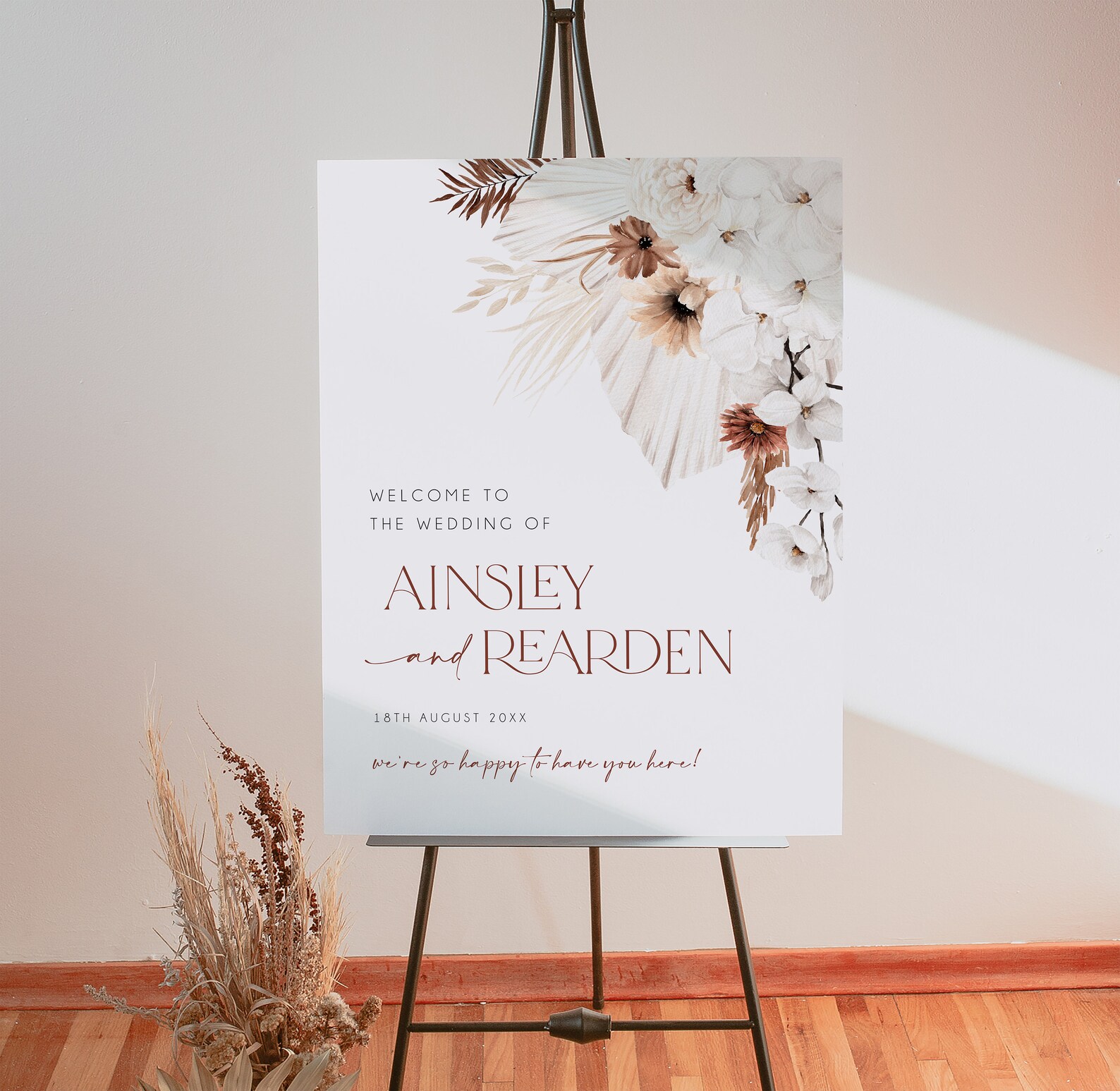 Boho Floral Wedding Welcome Sign Bohemian Wedding Signage - Etsy