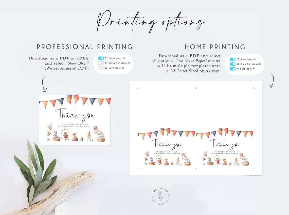 Circus Thank You Card Template Carnival Themed Birthday Party - Etsy