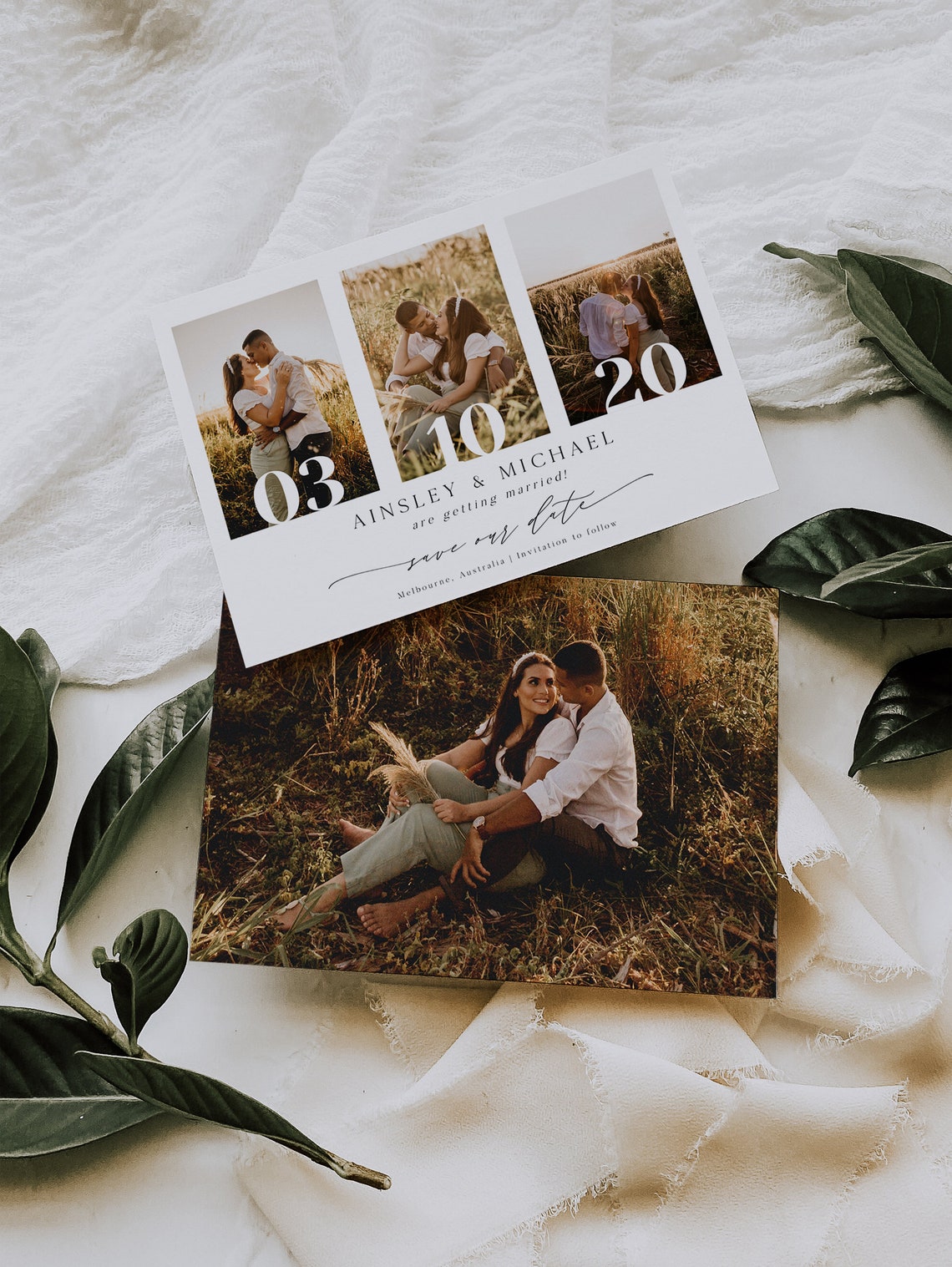 Modern Minimal Photo Save the Date Editable Template - Etsy