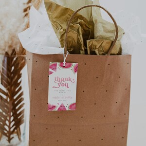 Watermelon Thank You Gift Tag Template, One in A Melon Birthday Party ...