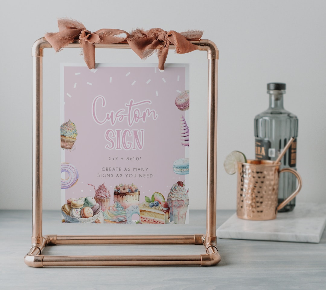 Pink Sweet Custom Sign Editable Template, Sweet Editable Sign Template ...