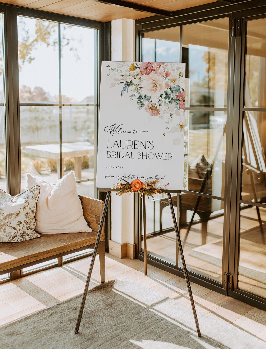 Wildflower Welcome Sign Editable Template, Wildflower Bridal Shower ...