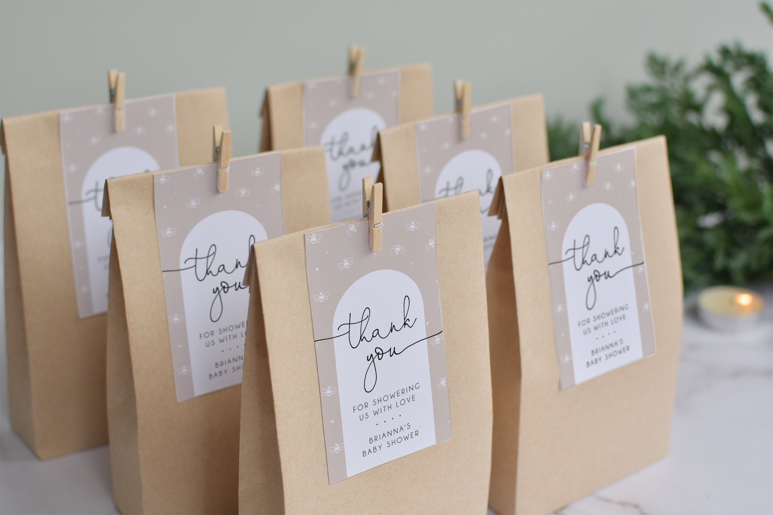 Bee Thank You Gift Tag Template, Honey Bee Thank You Favors, Bee Gender ...