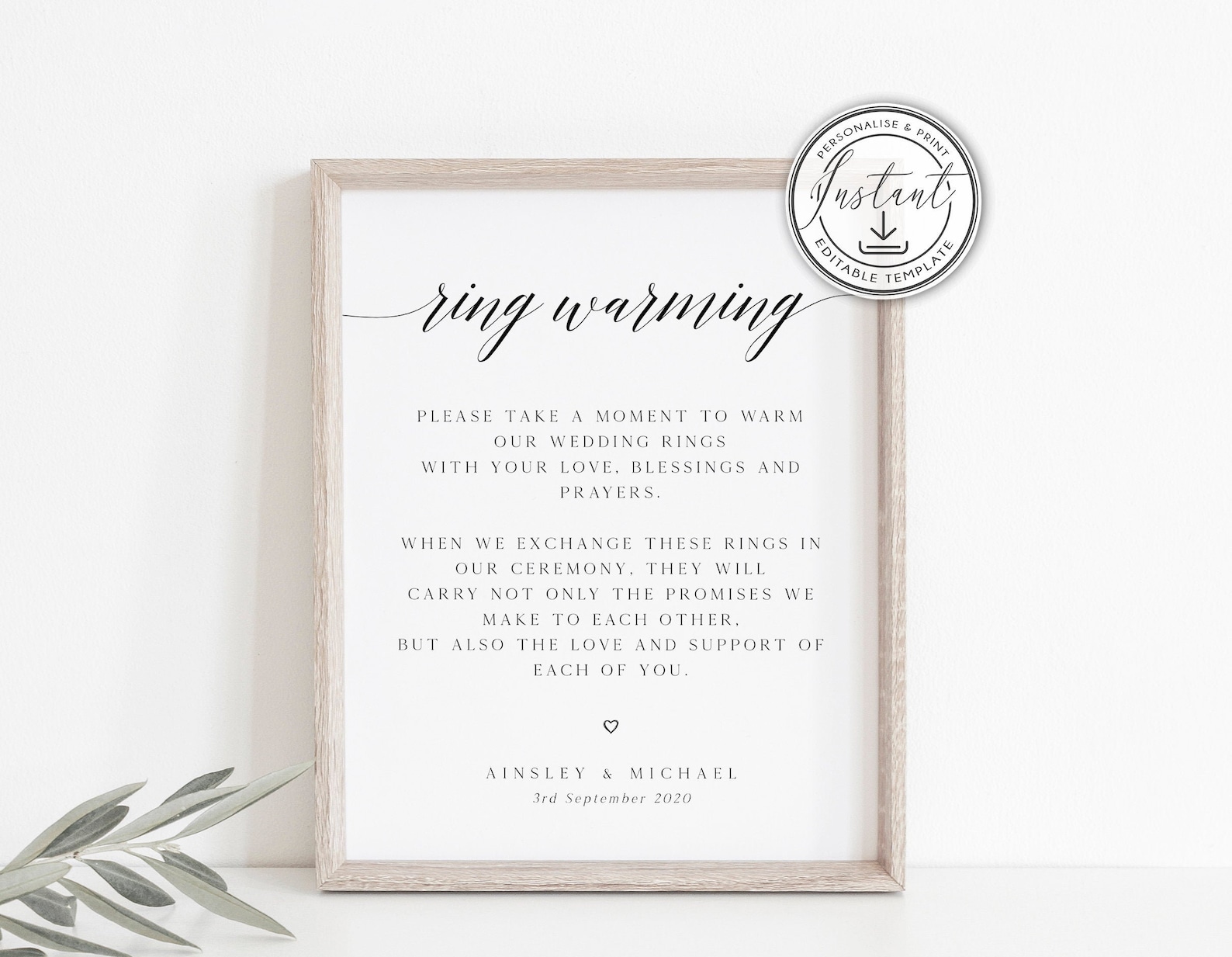 Rustic Ring Warming Wedding Sign Template Editable Sign - Etsy