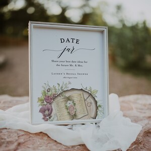 Storybook Date Ideas Sign Template, Chapter Book Themed Bridal Shower ...