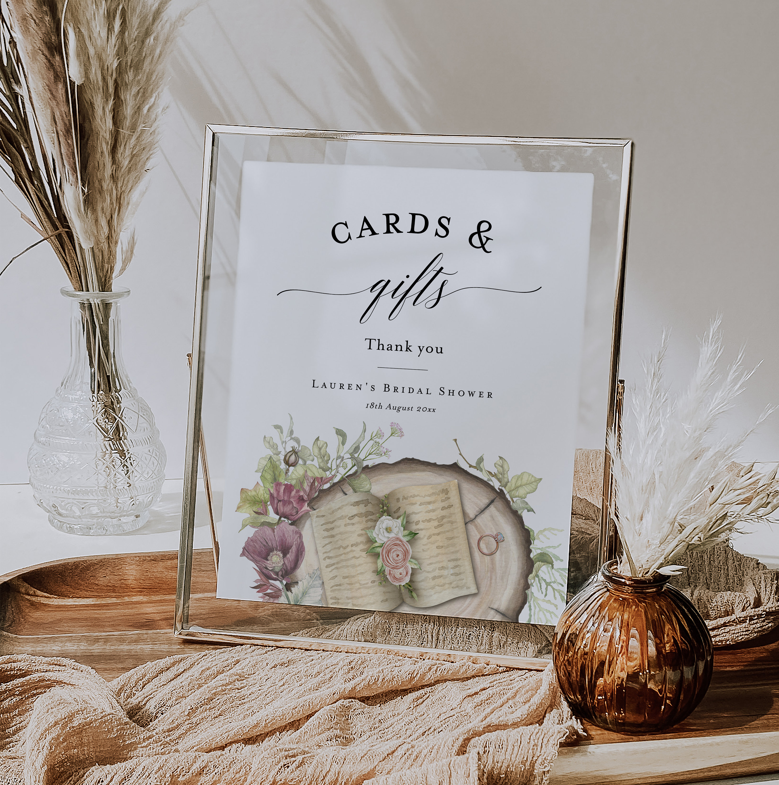 Storybook Cards & Gifts Sign Template, Chapter Book Themed Bridal ...