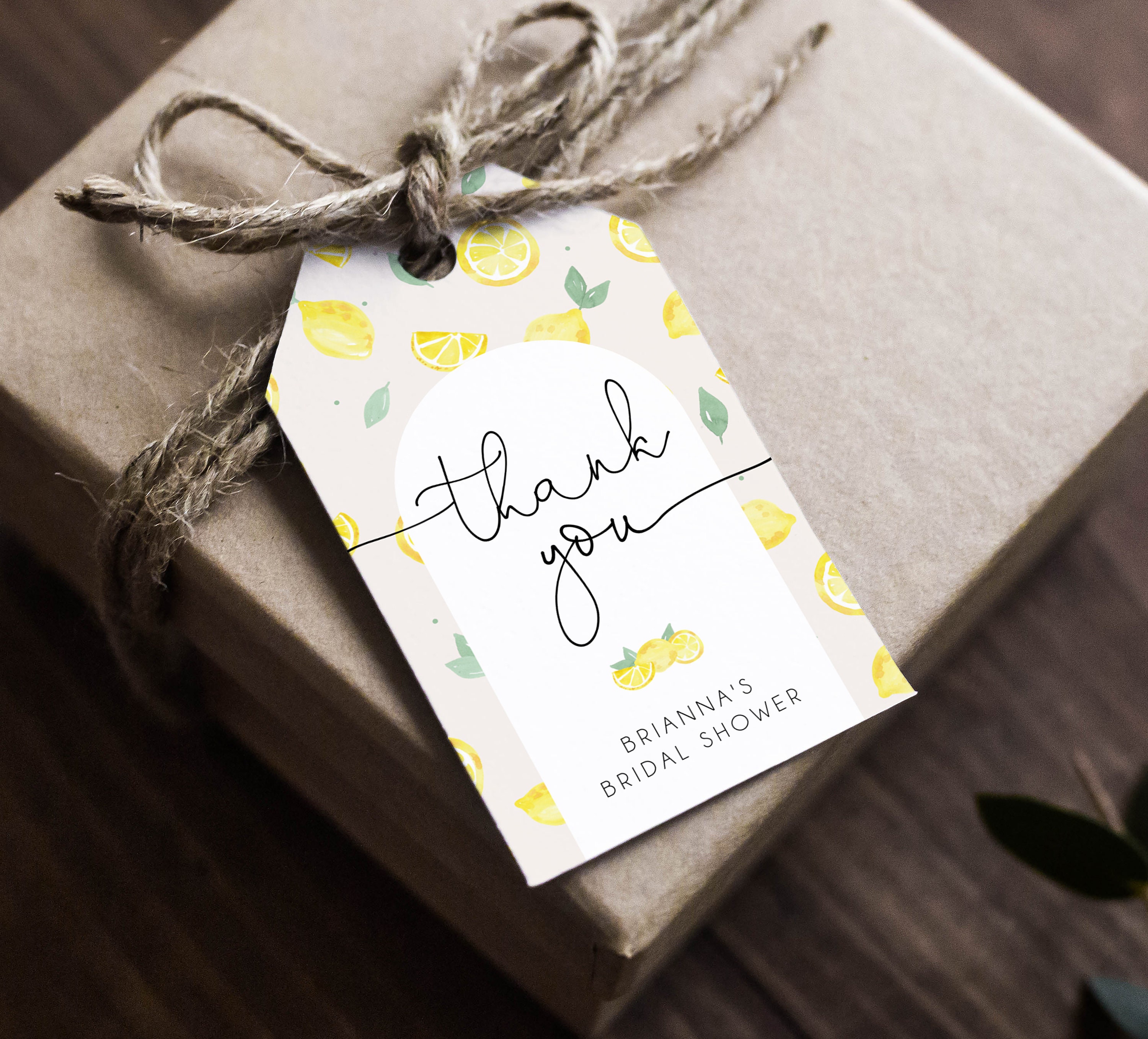 Lemon Thank You Gift Tag Template Citrus Bridal Shower | Etsy