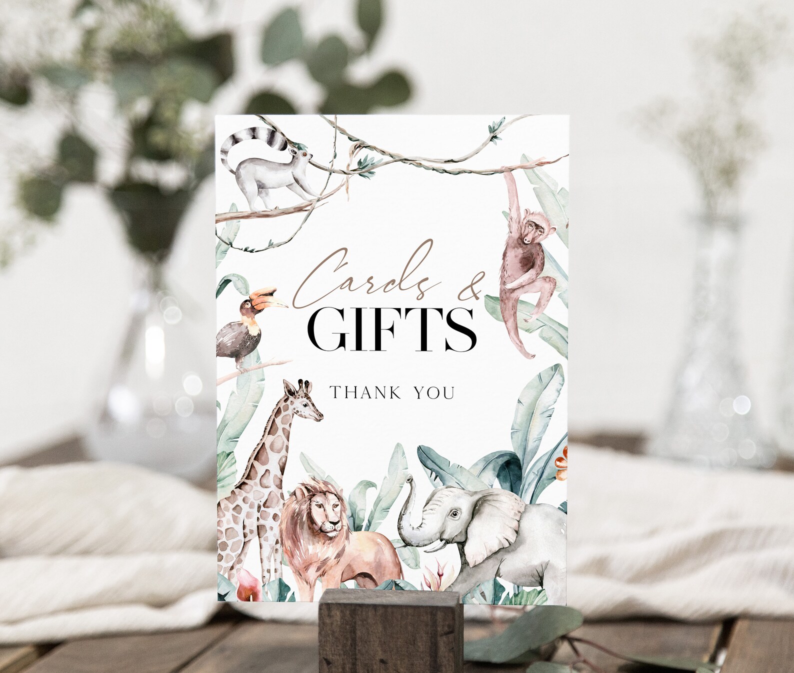 Safari Cards & Gifts Sign Safari Baby Shower Signage Jungle - Etsy