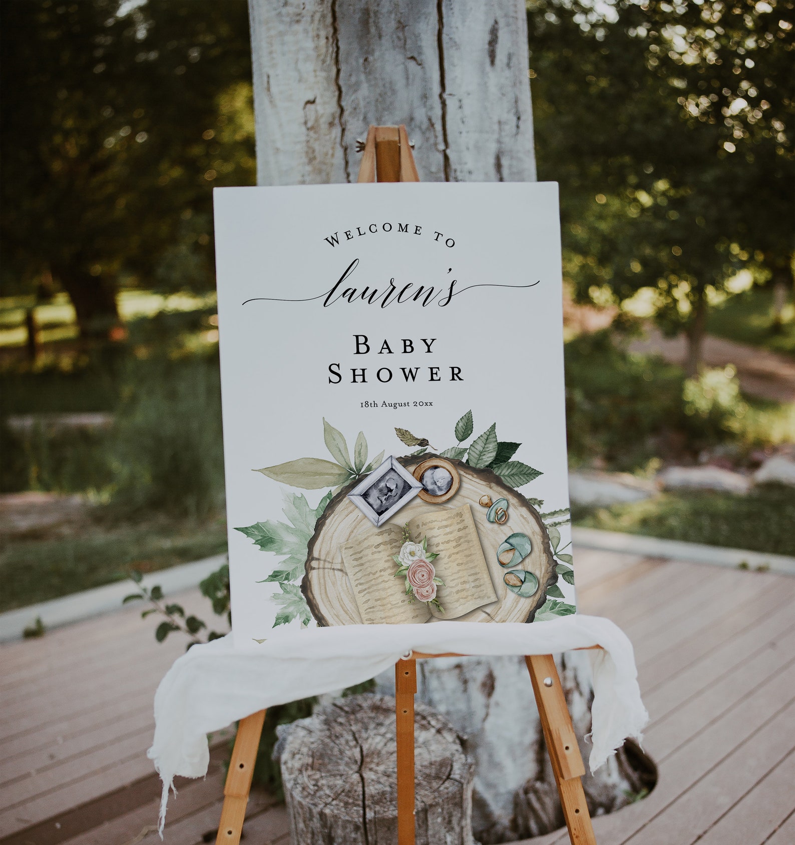 Storybook Welcome Sign Template, A New Chapter Book Themed Baby Shower ...