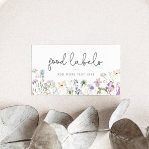 Wildflower Food Label Template, Wildflower First Birthday Editable Food ...