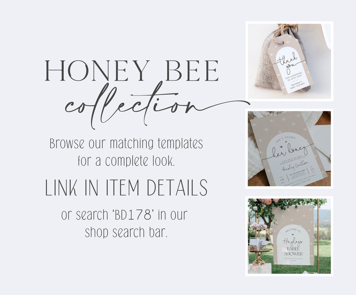 Bee Cards & Gifts Sign Template Honey Bee Baby Shower Sign - Etsy
