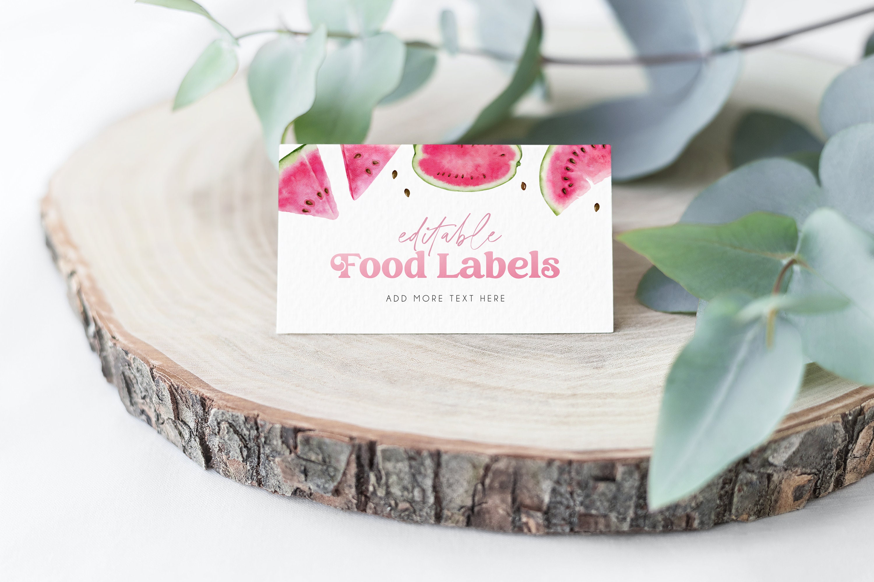 Watermelon Editable Food Labels Watermelon Place Cards - Etsy