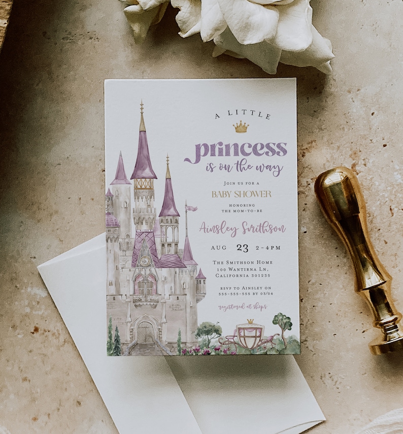 Princess Baby Shower Invitation Template, Little Princess Baby Shower ...