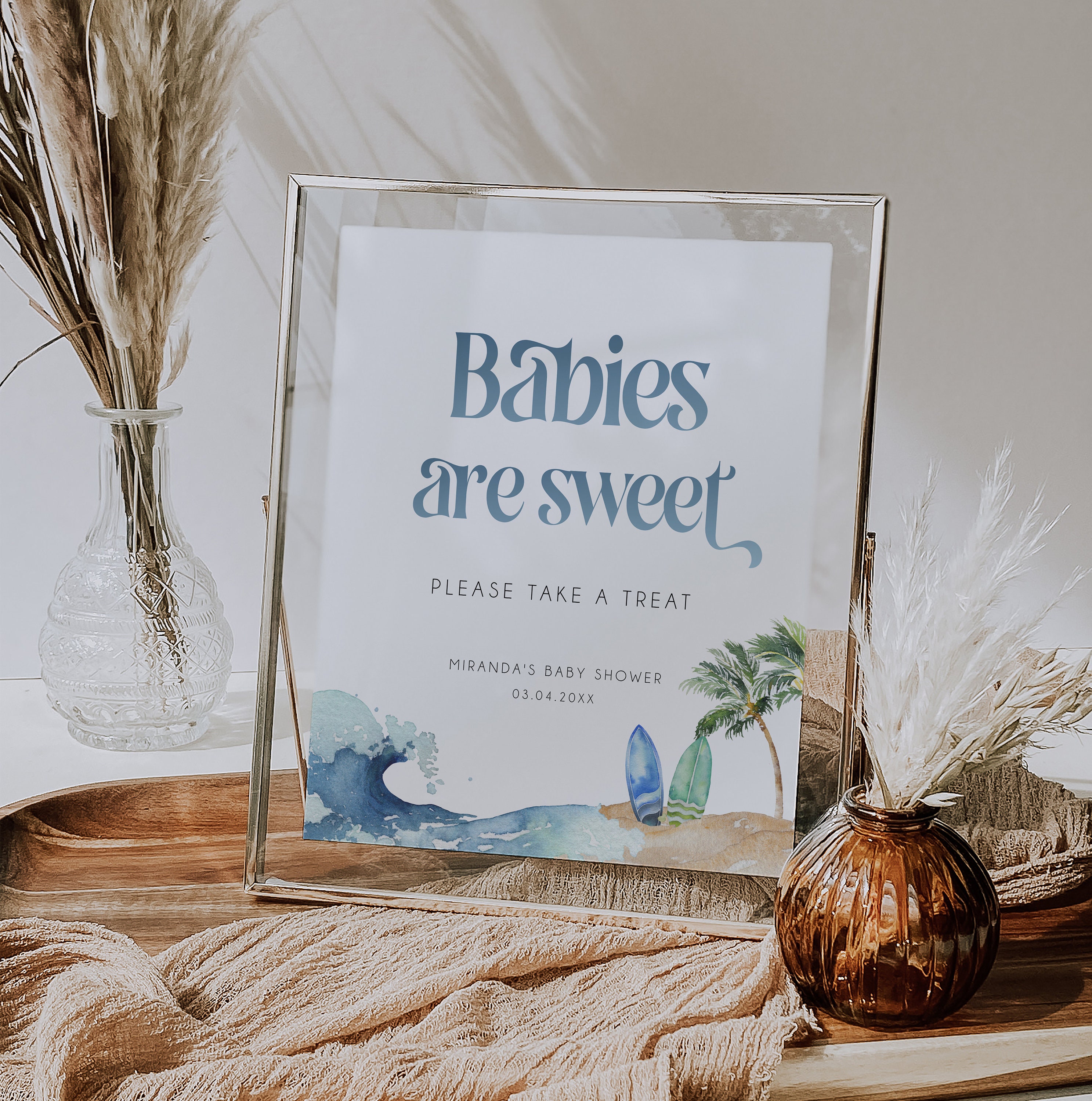Ocean & Surf Babies Are Sweet Sign Template Beach Baby Shower - Etsy