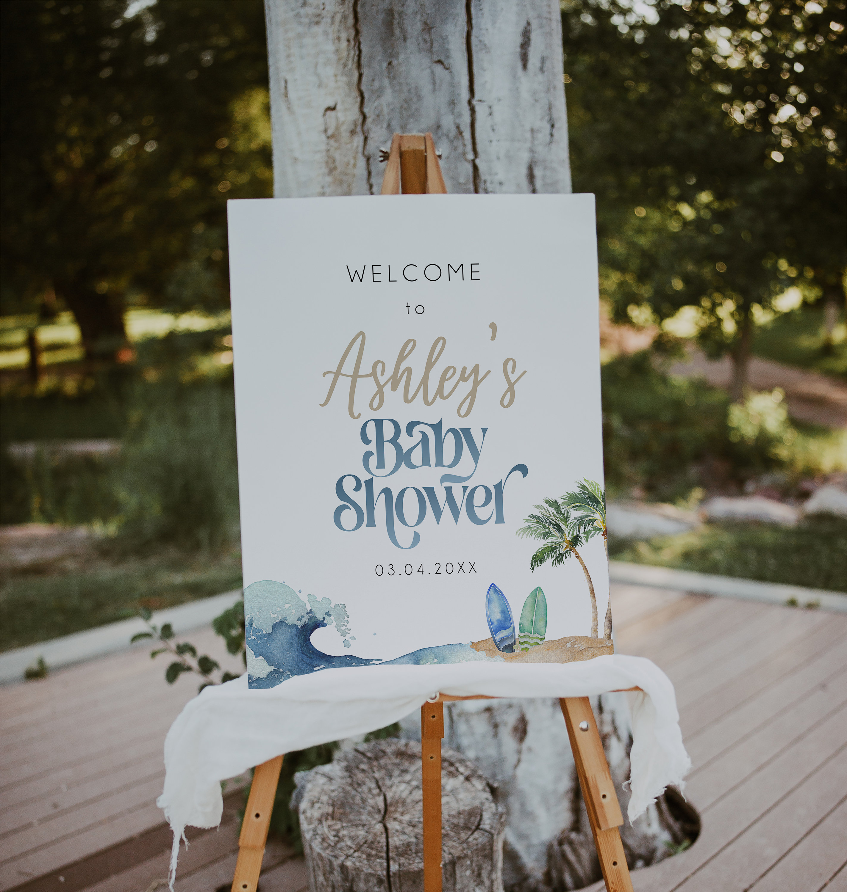 Baby on Board Welcome Sign Surf Beach Baby Shower Welcome - Etsy