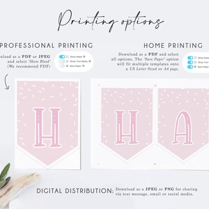 Pink Happy Birthday Banner, Editable Pink Happy Birthday Sign ...