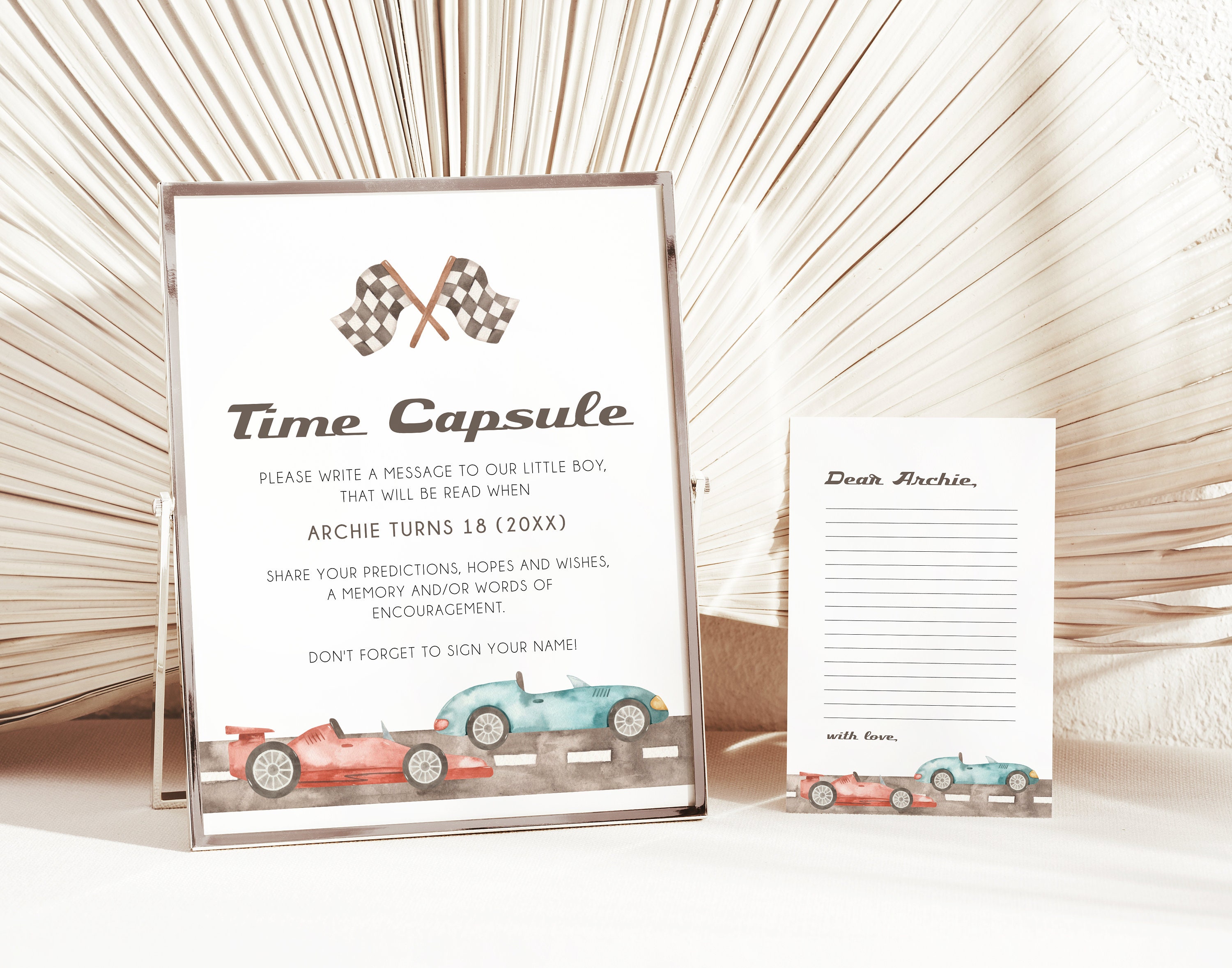 Race Car Time Capsule Sign Template Race Car Birthday Sign - Etsy