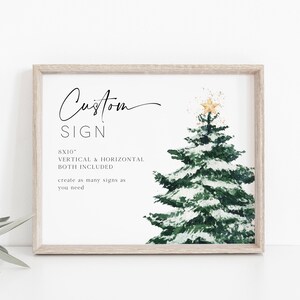 Holiday Christmas Custom Sign Template, Christmas Tree Signage ...