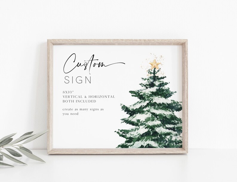 Holiday Christmas Custom Sign Template Christmas Tree - Etsy