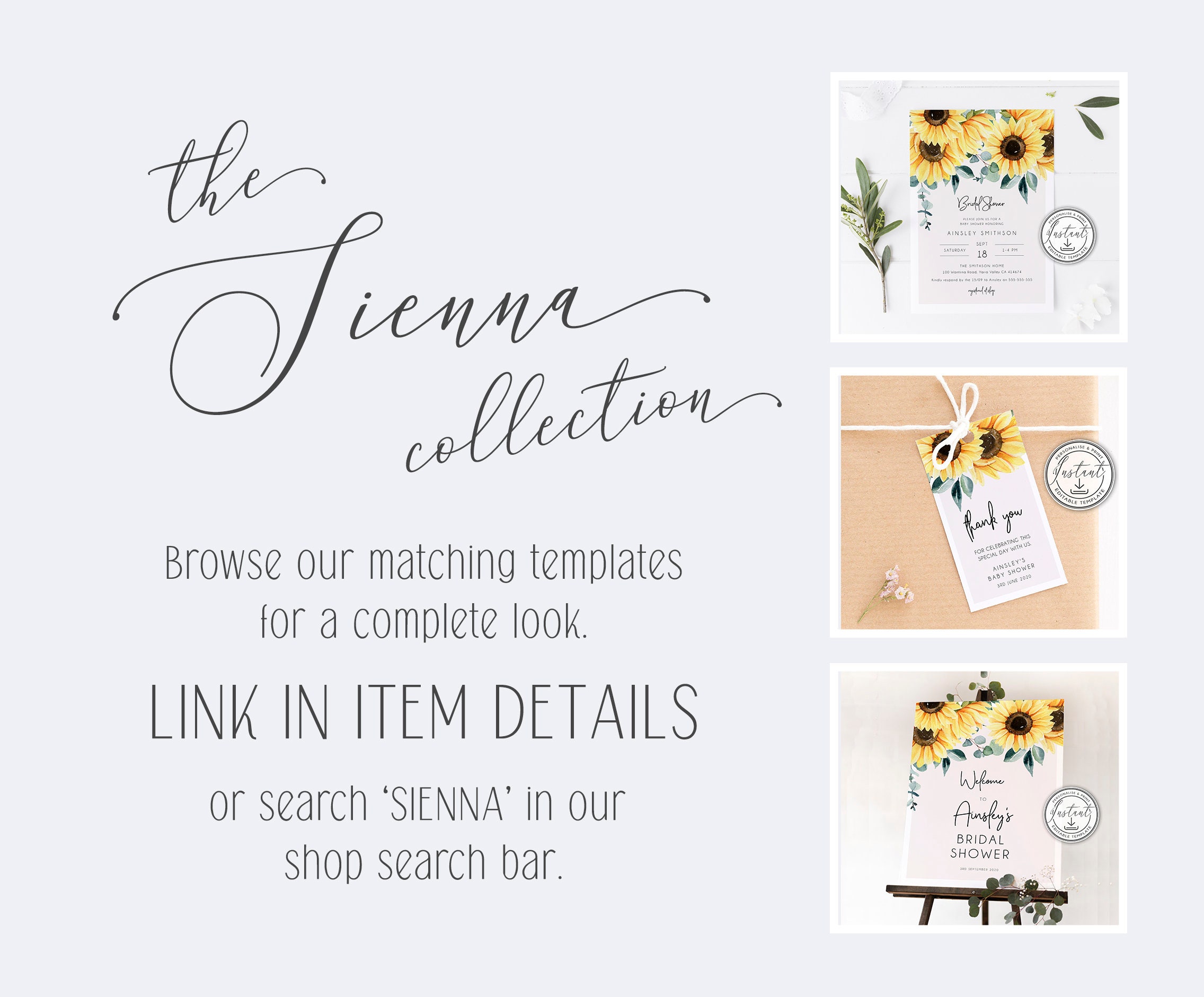 Sunflower Custom Sign Editable Template, Sunflower Bridal Shower Sign ...
