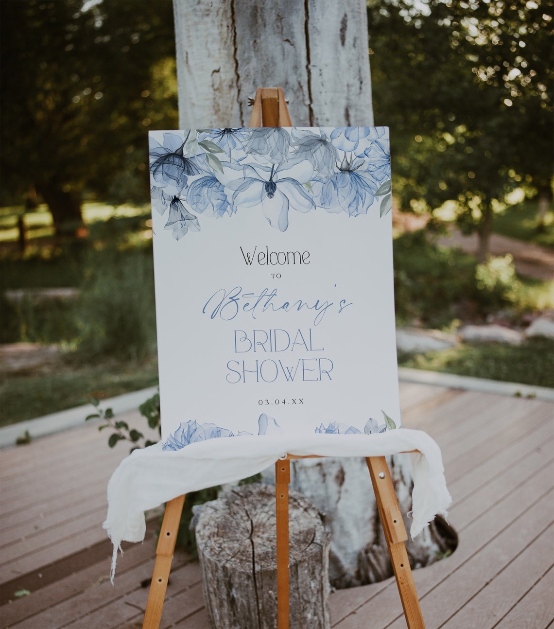 Dusty Blue Welcome Sign Template, Bohemian Bridal Shower Sign ...