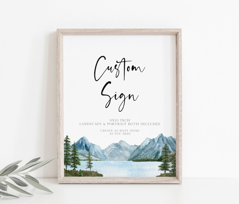 Mountain Custom Sign Sign Editable Template Personalised - Etsy