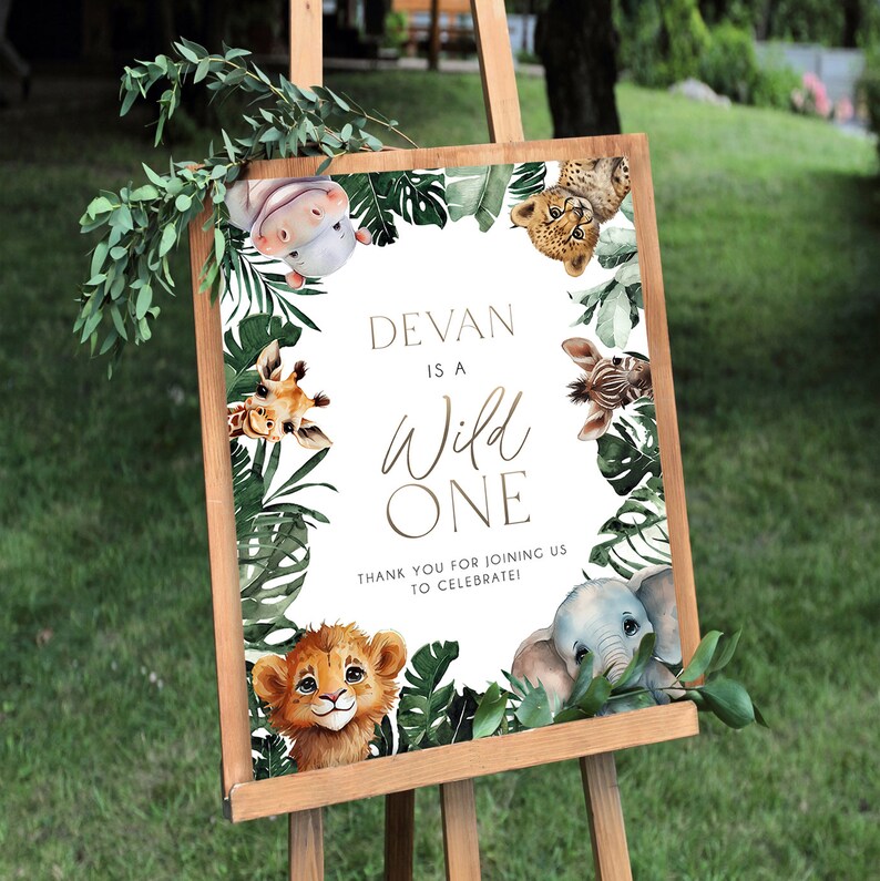 Wild One Welcome Sign Template Wild One Birthday Party - Etsy