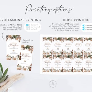 Beige Christmas Gift Tags Template, Editable Christmas Favor Tags ...