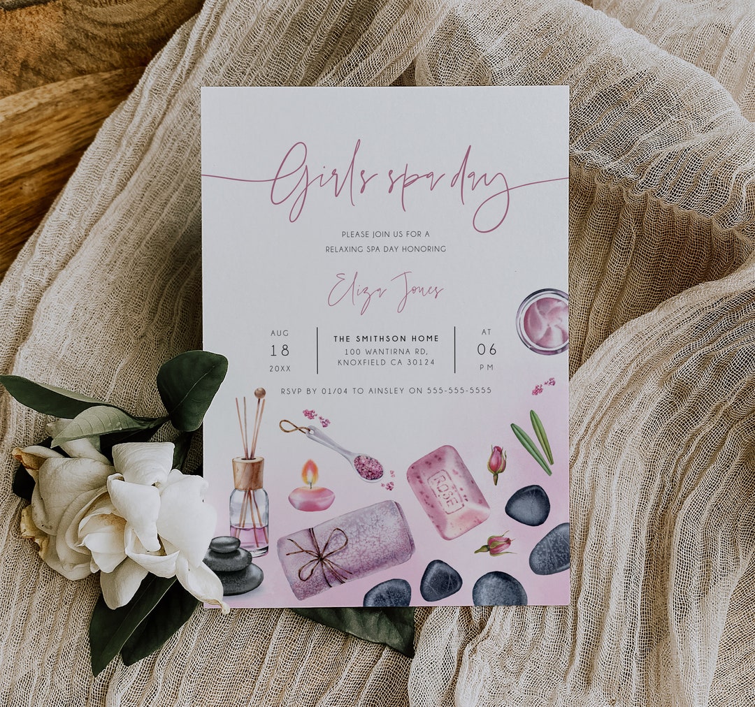 Girls Spa Night Invitation Template, Girls Pamper Party, Ladies Beauty ...