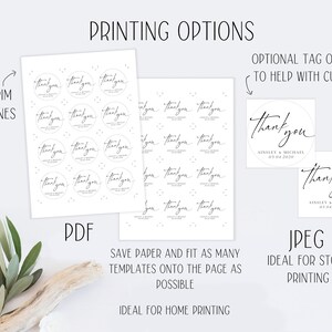 Minimalist Wedding Round Thank You Tag Editable Template, Modern ...