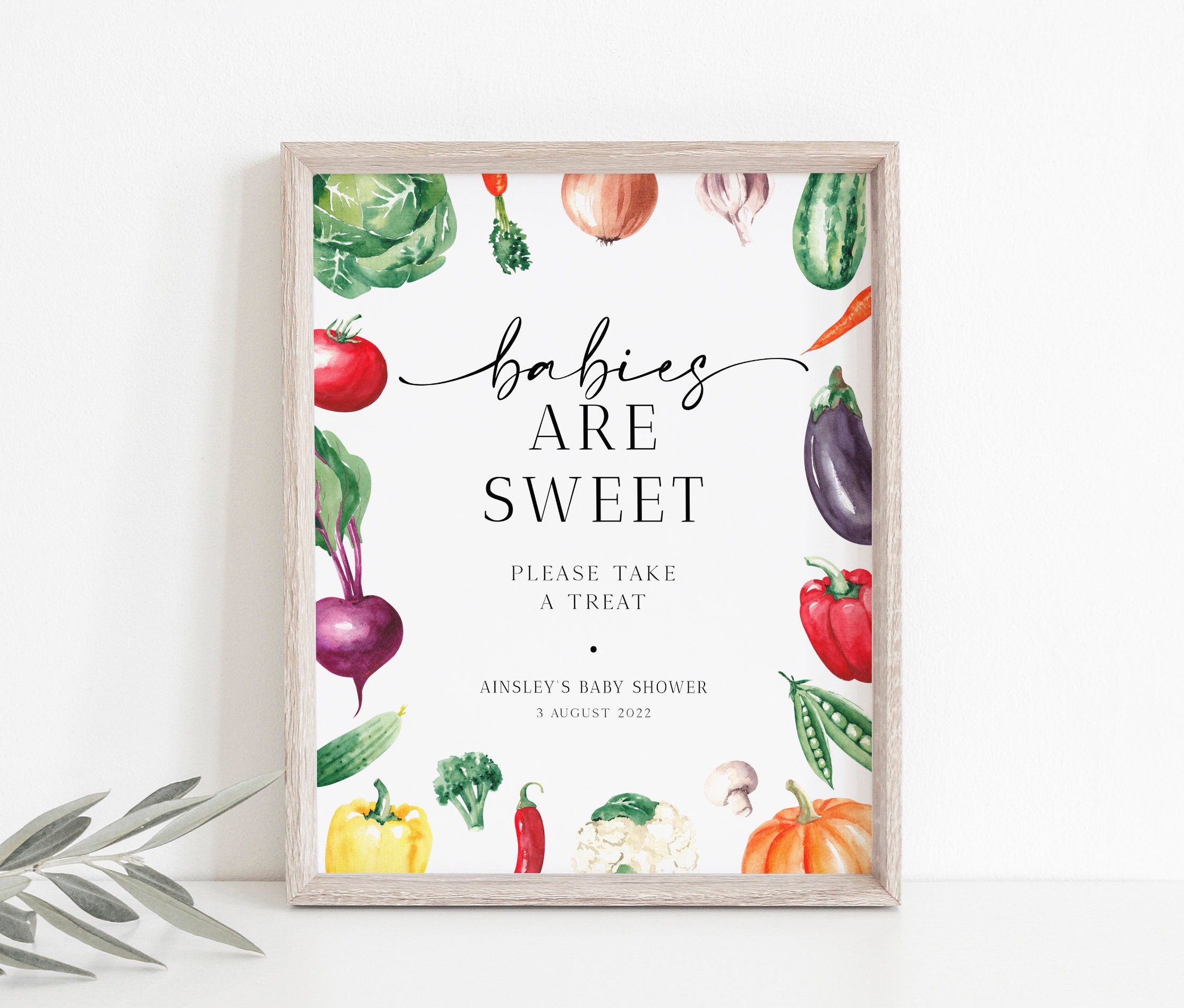 Locally Grown Baby Favors Sign Template, Farmers Market Baby Are Sweet ...