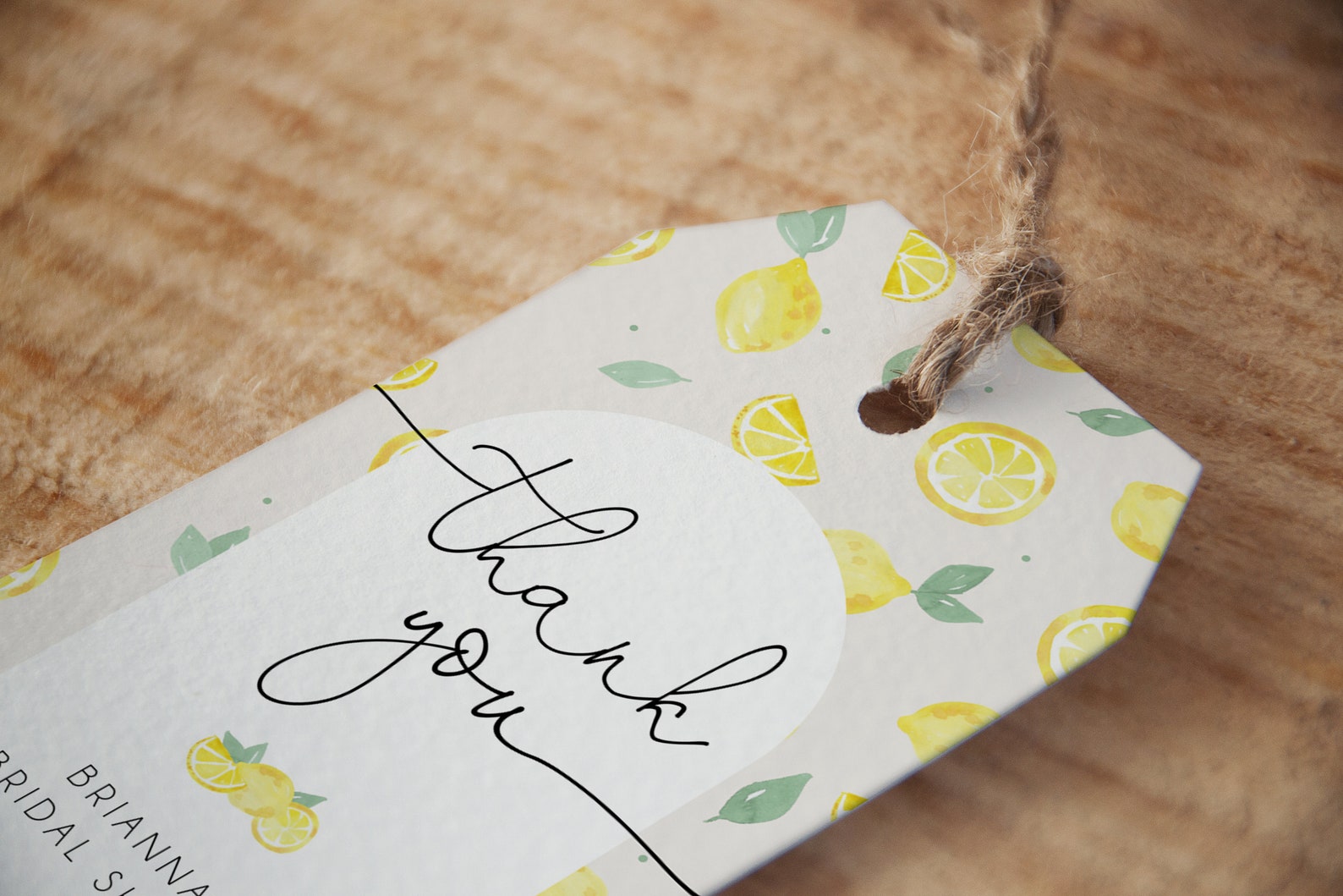 Lemon Thank You Gift Tag Template Citrus Bridal Shower | Etsy