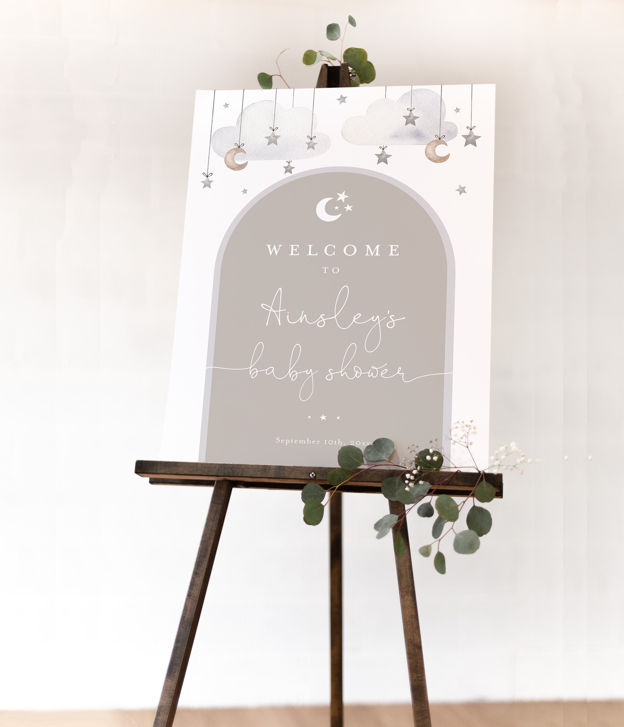 Moon & Stars Welcome Sign Template Twinkle Twinkle Little - Etsy