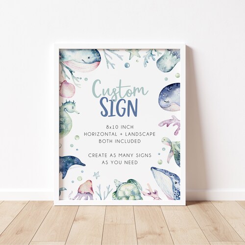 Ocean & Sea Welcome Sign Editable Template Ocean Baby Shower - Etsy